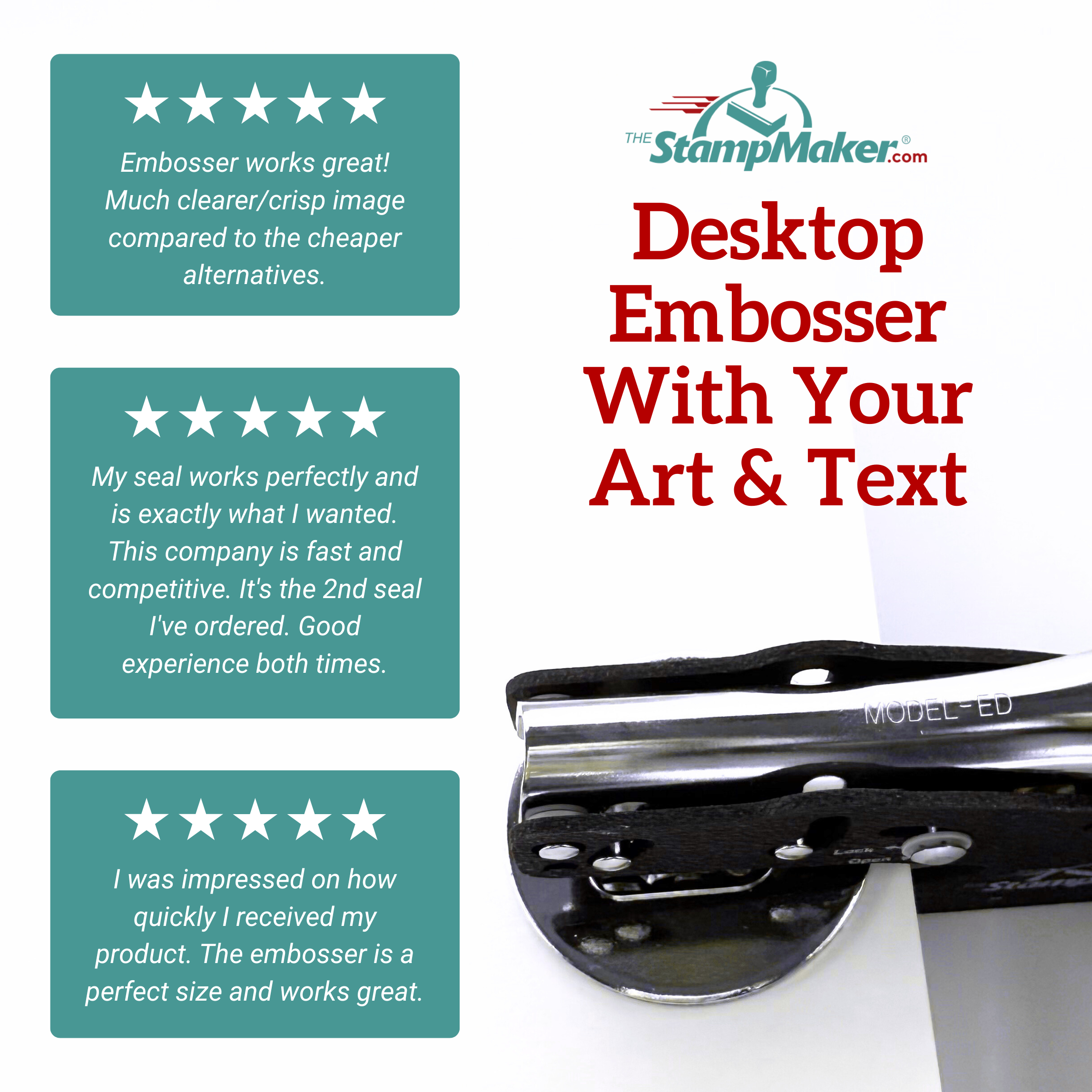 Custom Desktop Embosser | Include Your Art and Text