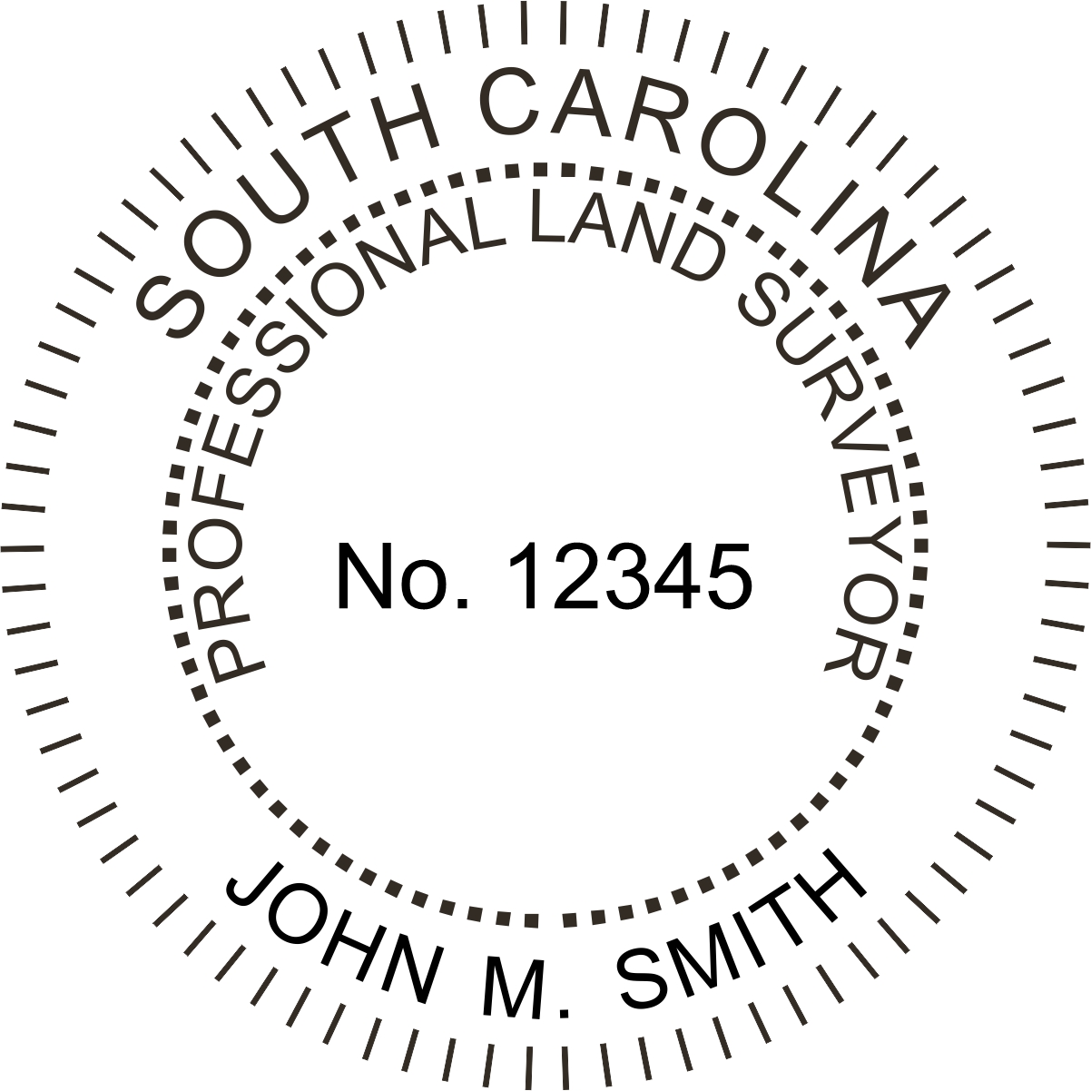 South Carolina Land Surveyor Stamp - Wood Handle