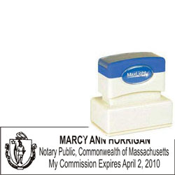 Massachusetts ML185 Pre-Inked Notary Seal Stamp