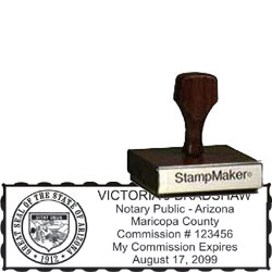 Arizona Wood Handle Notary Stamp