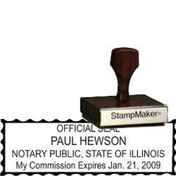 Illinois Wood Handle Notary Stamp