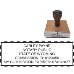Wyoming Wood Handle Notary Stamp