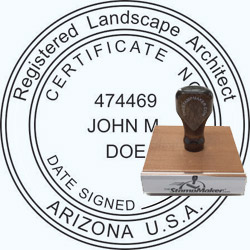 Arizona Wood Handle Landscape Architect Seal Stamp