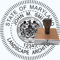 Maryland Wood Handle Landscape Architect Stamp | The StampMaker