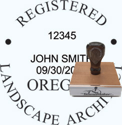 Oregon Wood Handle Landscape Architect Stamp