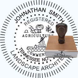 Tennessee Wood Handle Landscape Architect Seal Stamp