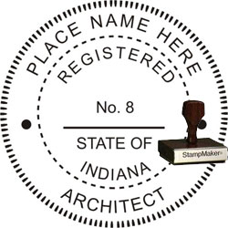 Indiana Wood Handle Architect Stamp