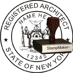 New York Wood Handle Architect Stamp