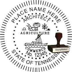 Tennessee Wood Handle Architect Stamp
