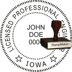 Iowa Wood Handle Engineer Stamp