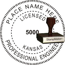 Kansas Wood Handle Engineer Stamp