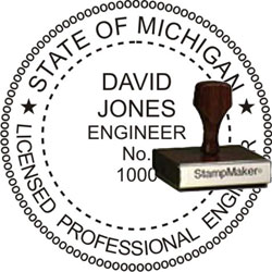 Michigan Wood Handle Engineer Stamp