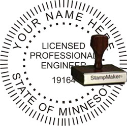 Minnesota Wood Handle Engineer Seal Stamp