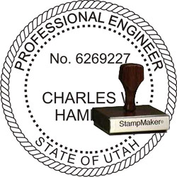 Utah Wood Handle Engineer Stamp