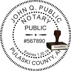 Arkansas Wood Handle Notary Seal Stamp