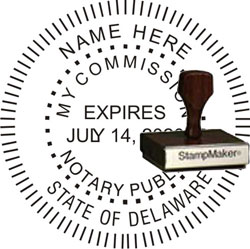 Delaware Wood Handle Notary Seal Stamp