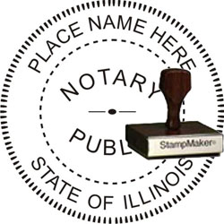 Illinois Wood Handle Notary Seal Stamp