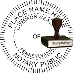 Pennsylvania Wood Handle Notary Seal Stamp