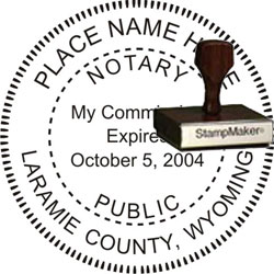 Wyoming Wood Handle Notary Seal Stamp