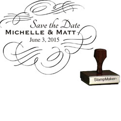 3A SAVE THE DATE Stamp - Large, Wood Handle, Custom